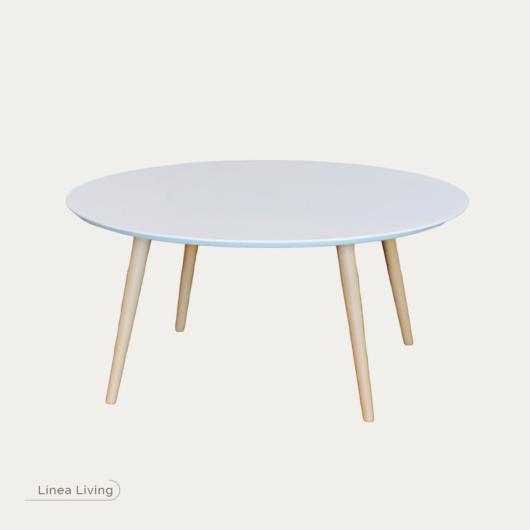 Mesa de centro redonda grande Paviani patas laca entintado parota y co ...